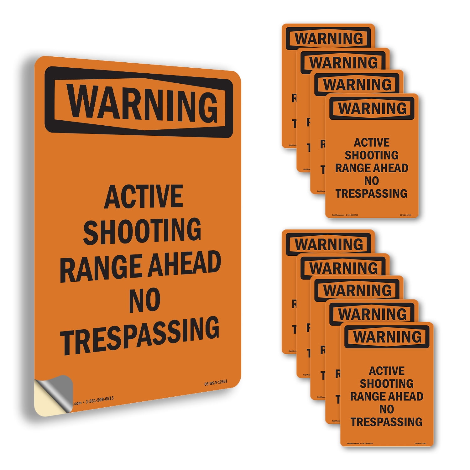 Active Shooting Range Ahead No OSHA WARNING Vinyl Decal Label 18 Inch x ...