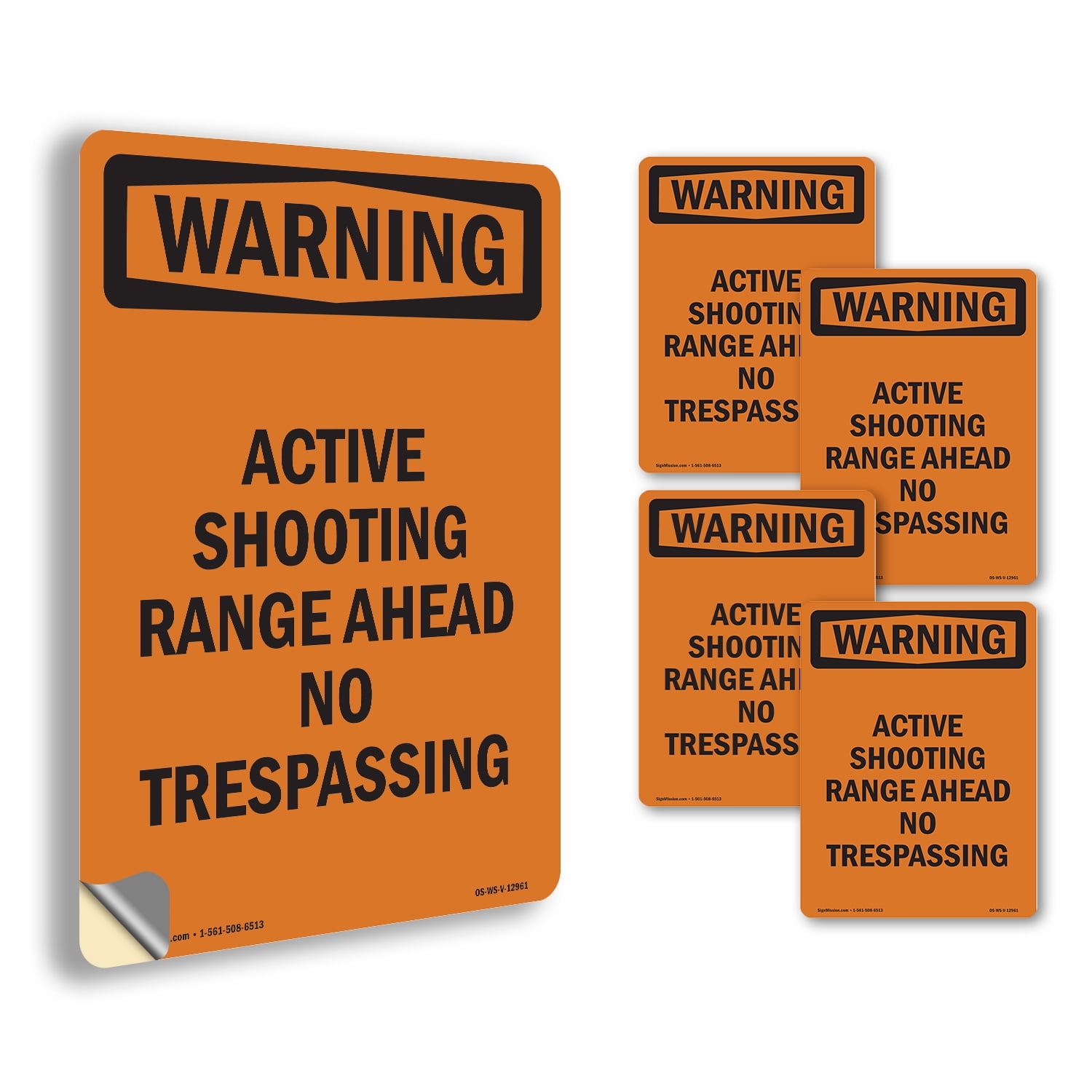 Active Shooting Range Ahead No OSHA WARNING Vinyl Decal Label 24 Inch x ...