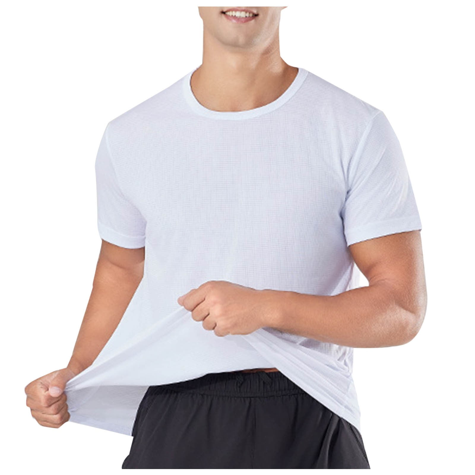 Active T-Shirts for Men Stretch Workout Gym Running Athletic Tops ...