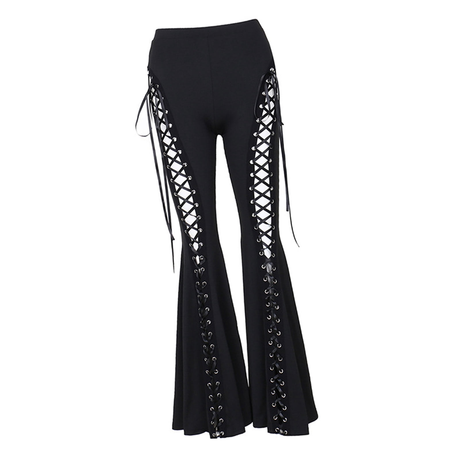 Active Wear Flared Pants High Elasticity Eyelet Lacing Breathable ...