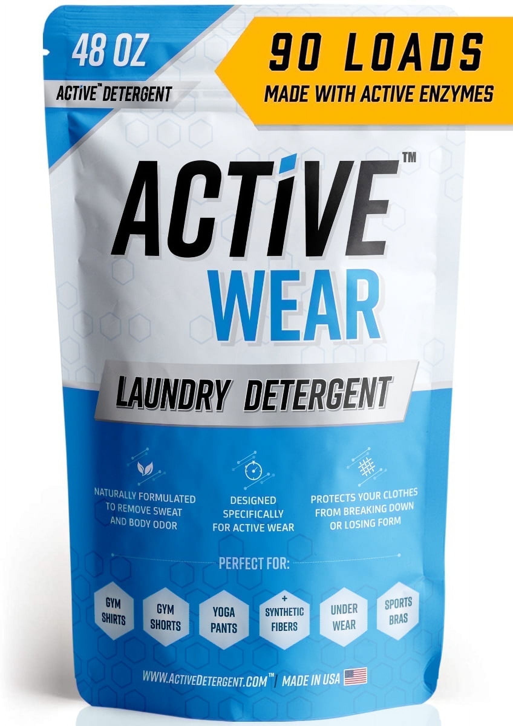 Active Laundry Detergent for Athletic Wear, Natural Enzyme Booster and ...