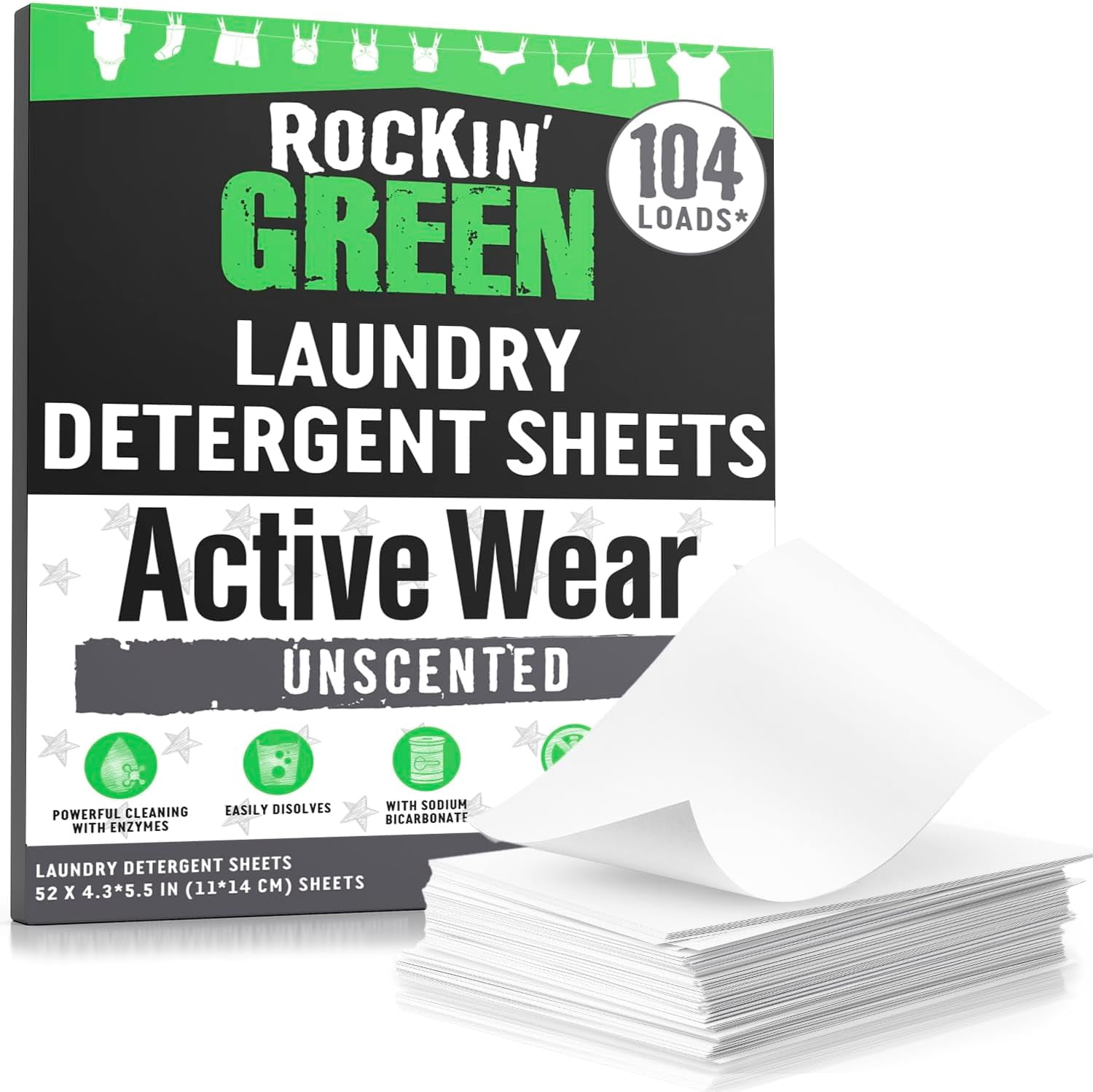 Active Wear Travel Laundry Detergent Sheets Unscented - Mess-Free ...