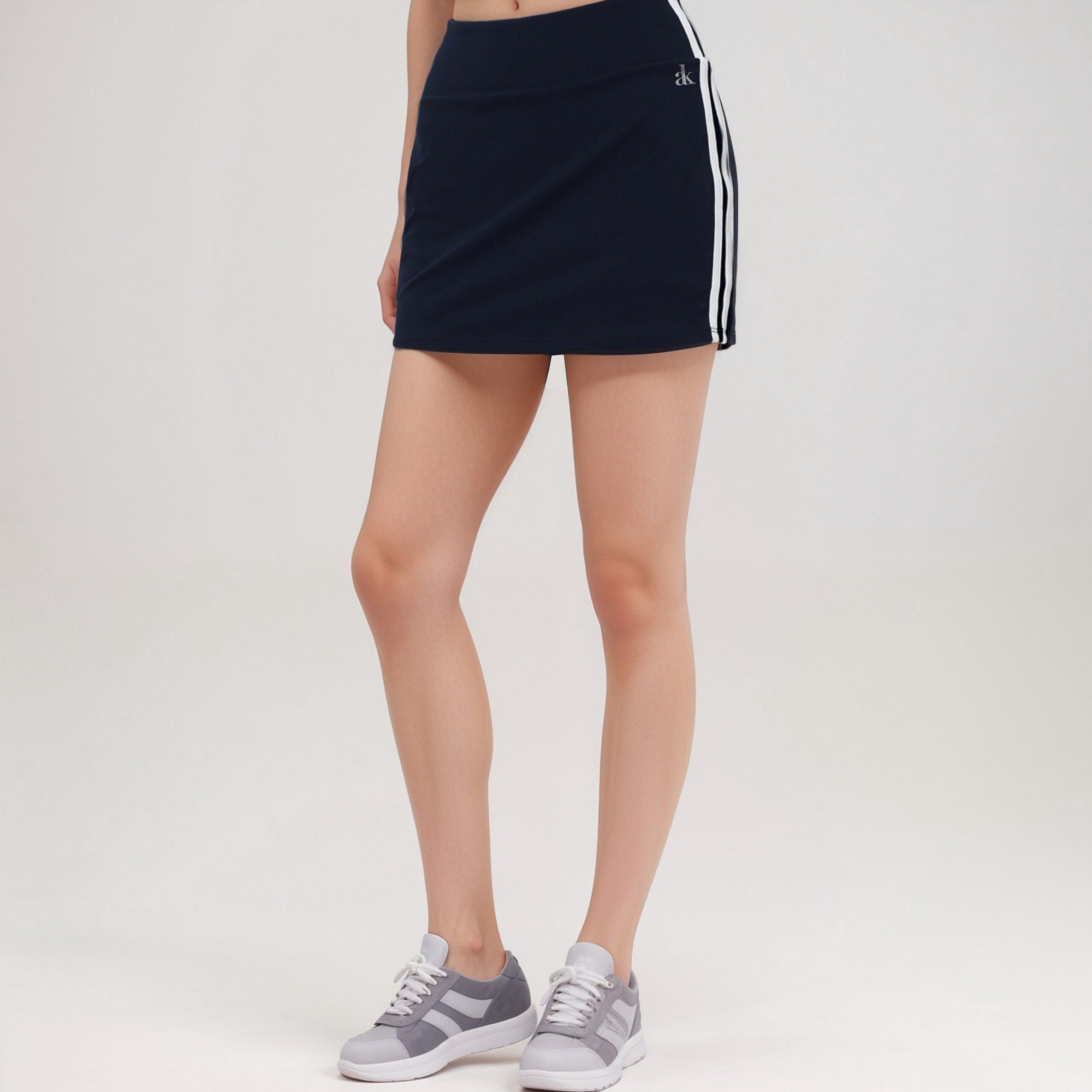 Active Women's Athletic Mini Skirt with Contrast Side Stripes and Built ...