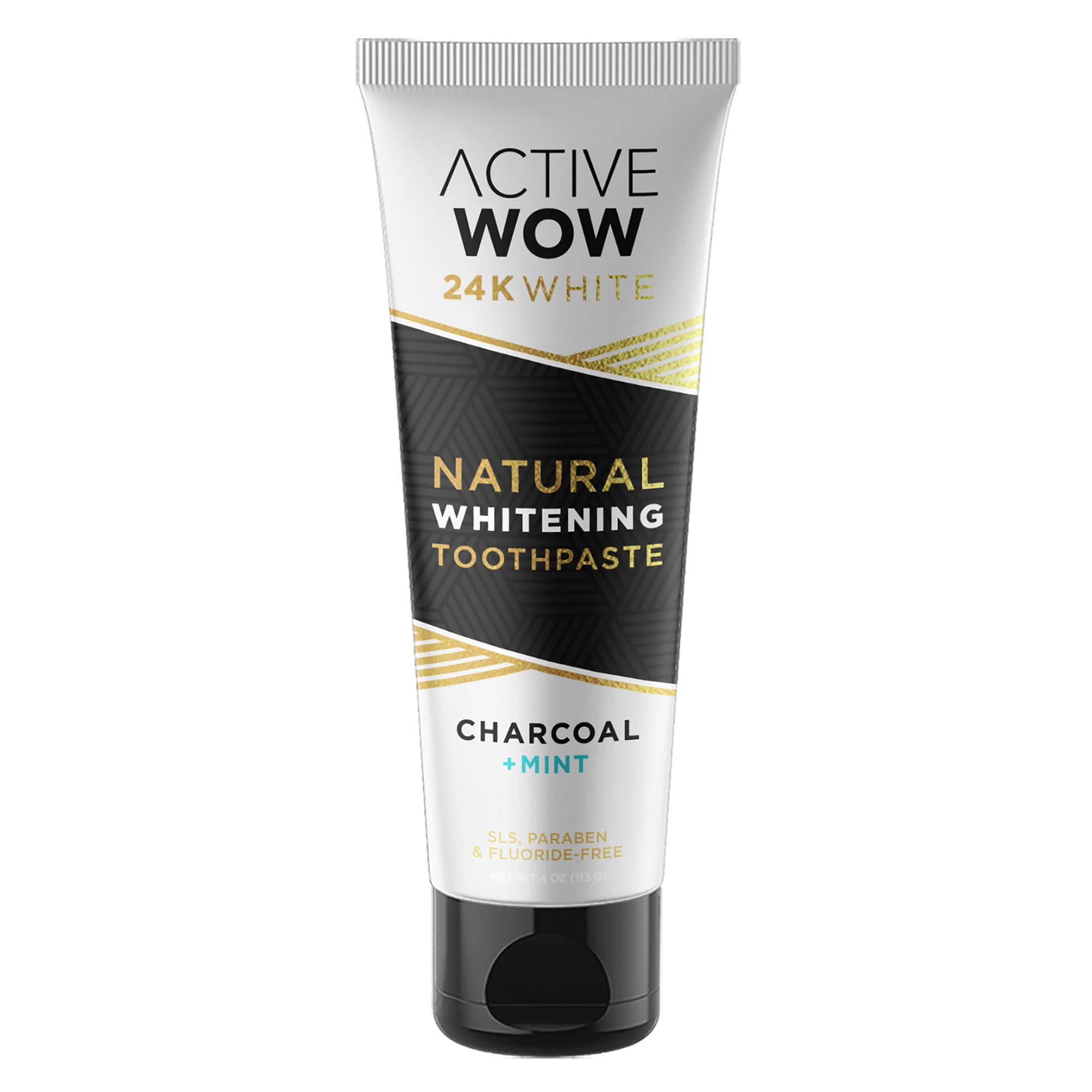 Active Wow 24K White Charcoal Toothpaste - Natural Whitening with Mint ...