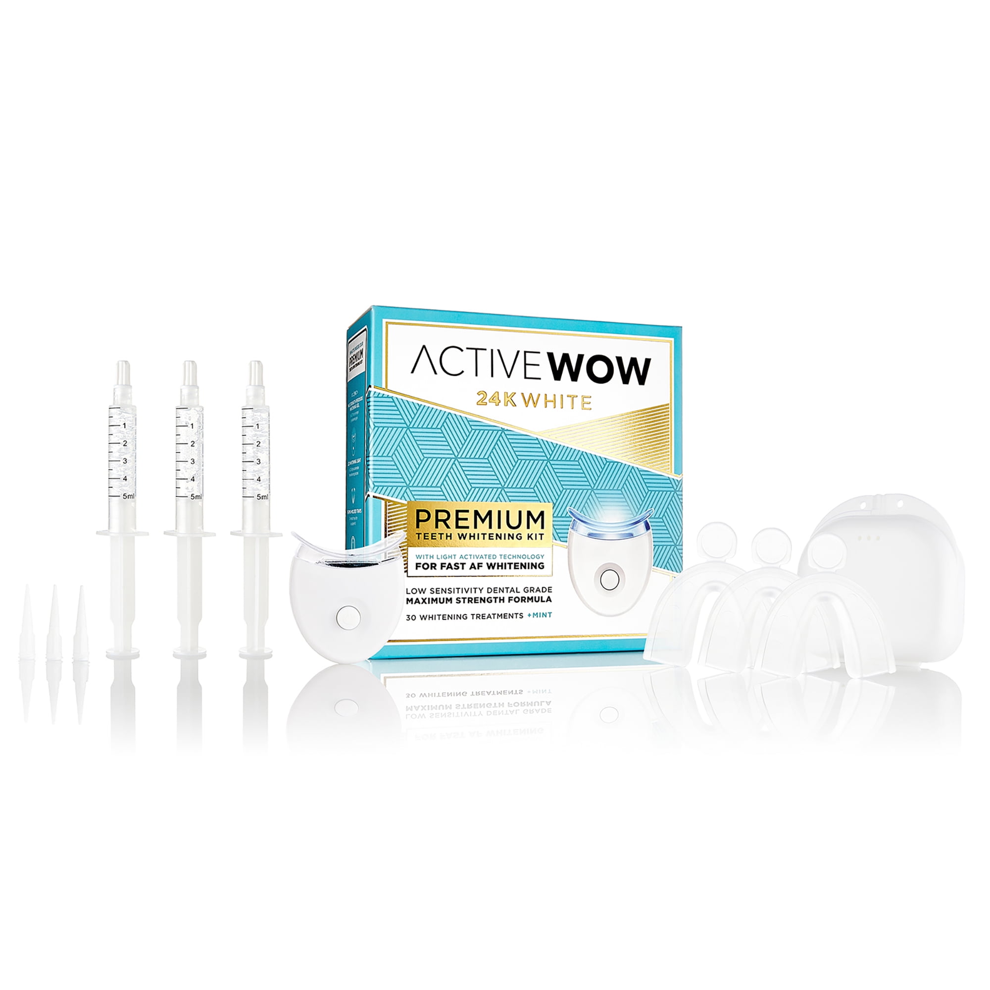 Active Wow 24K White Premium Teeth Whitening Kit, Enamel Safe, 1 each ...