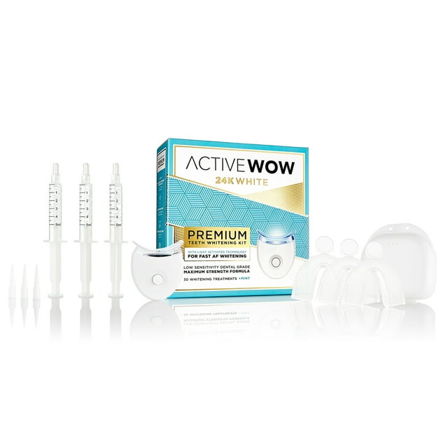 Active Wow 24K White Premium Teeth Whitening Kit, Enamel Safe, 1 each ...