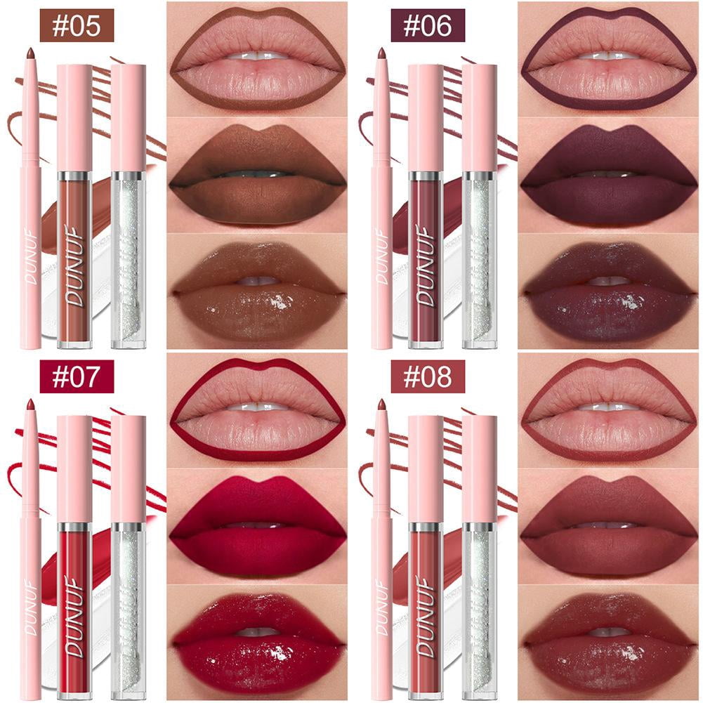 ActiveGlam 3 in 1 Lip Gloss Set Lipliner Lip Color Lip Oil E9H2 Sets ...