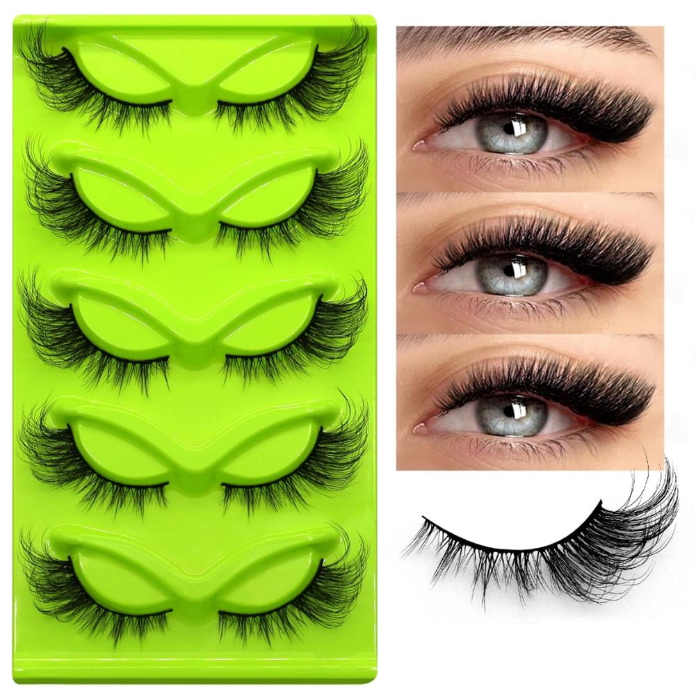 ActiveGlam 5 Pairs Cat Eye Lashes Faux Mink Eyelashes Winged End Eye ...