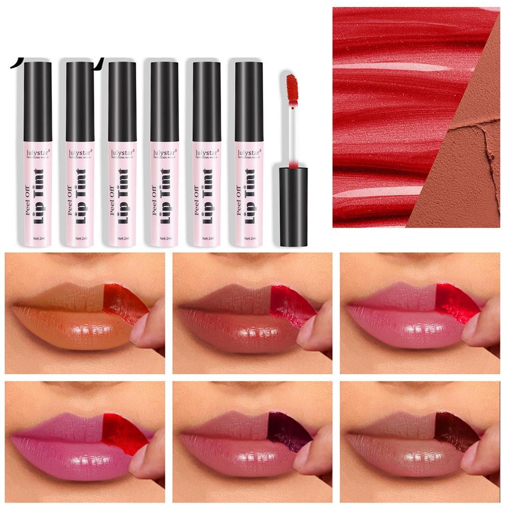 ActiveGlam 6Colors Lip Stain Peel off Lip Tint Stain Tattoo Waterproof ...