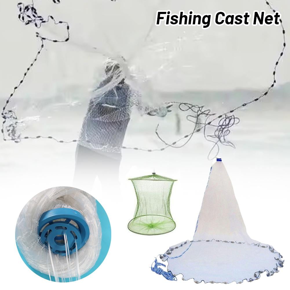 ActiveGlam 8101214FT Fishing Cast Net Bait Easy Throw Hand Mesh Nylon ...