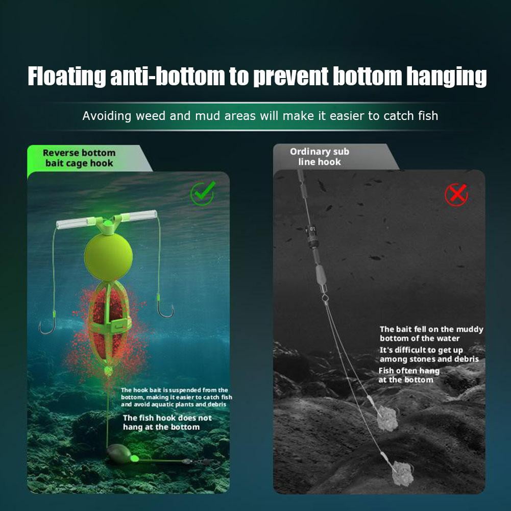 ActiveGlam Double Hook Bait Cage Fishing Kit Floating Big Head Hook ...