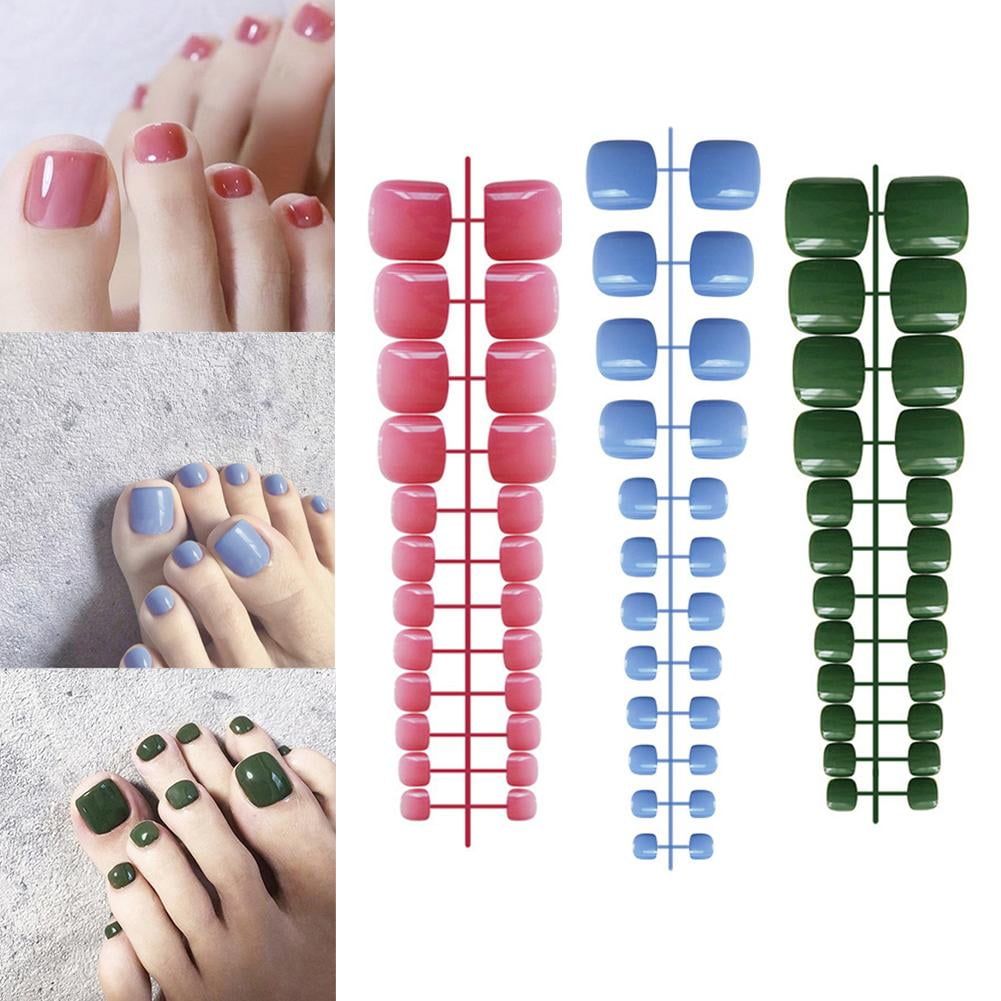 ActiveGlam Finished Toenail Glossy Patches Fake Nails Wearable Nails ...