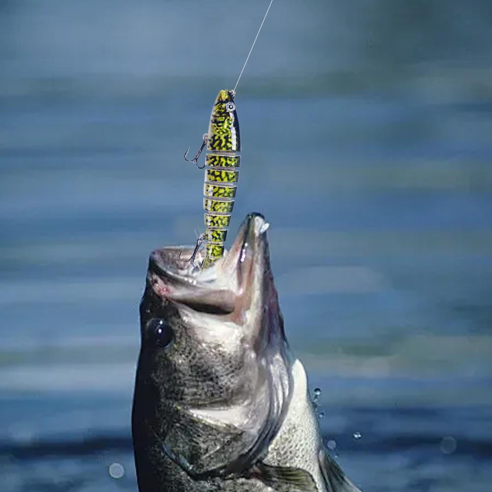 ActiveGlam Fishing Lures 8Segments Fish Bass Minnow Swimbait Baits Lure ...