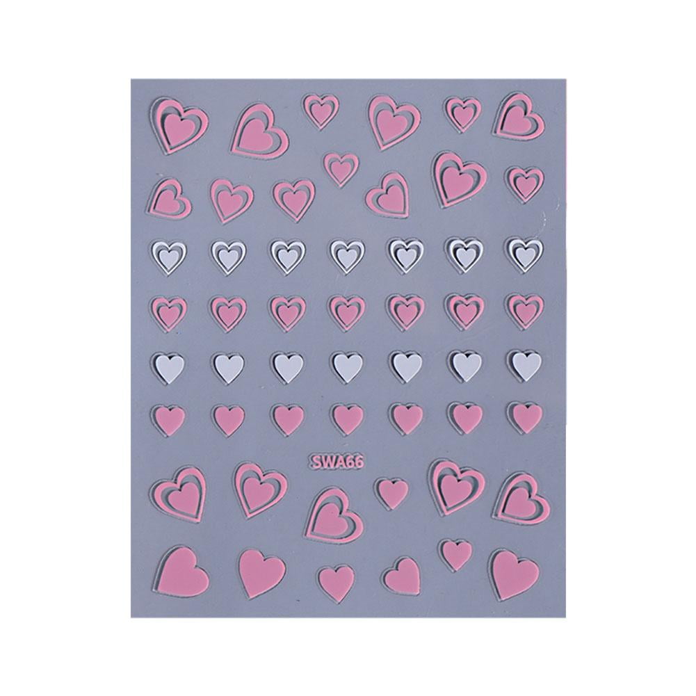 ActiveGlam Heart Nail Stickers Glitter Leopard Print Valentines ...