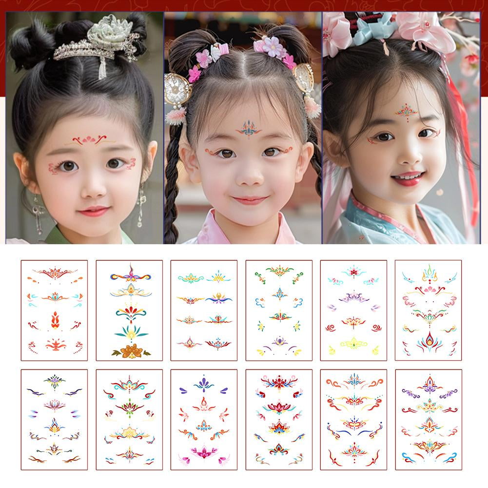 ActiveGlam Kid Face Temporary Tattoos Stickers New Year Forehead Makeup ...