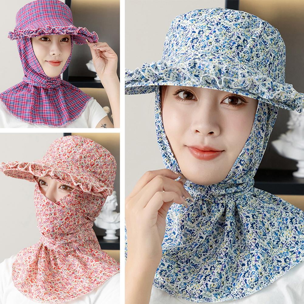 ActiveGlam Printing Tea Picking Hat UV Protection Face Mask Sunshade ...