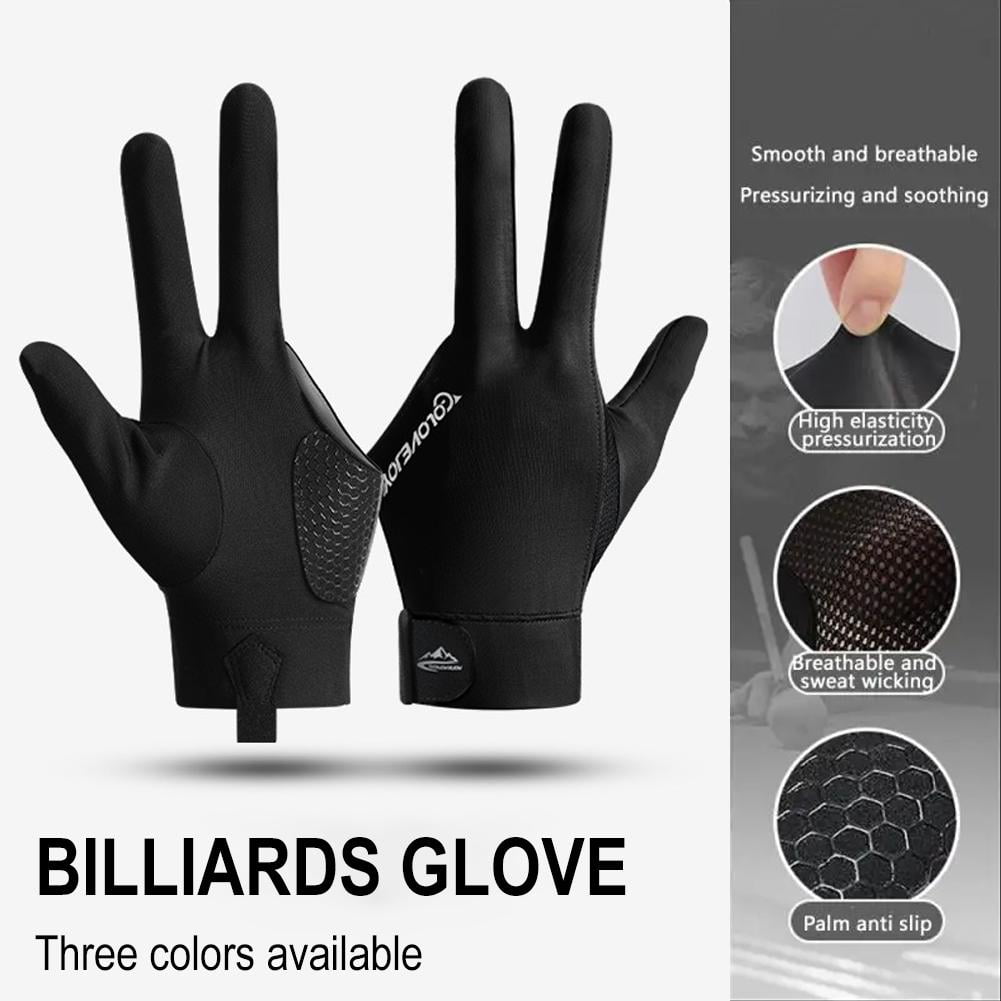 ActiveGlam Snooker Gloves Billiard 3 Left Thr Finger Hand Open Glove ...