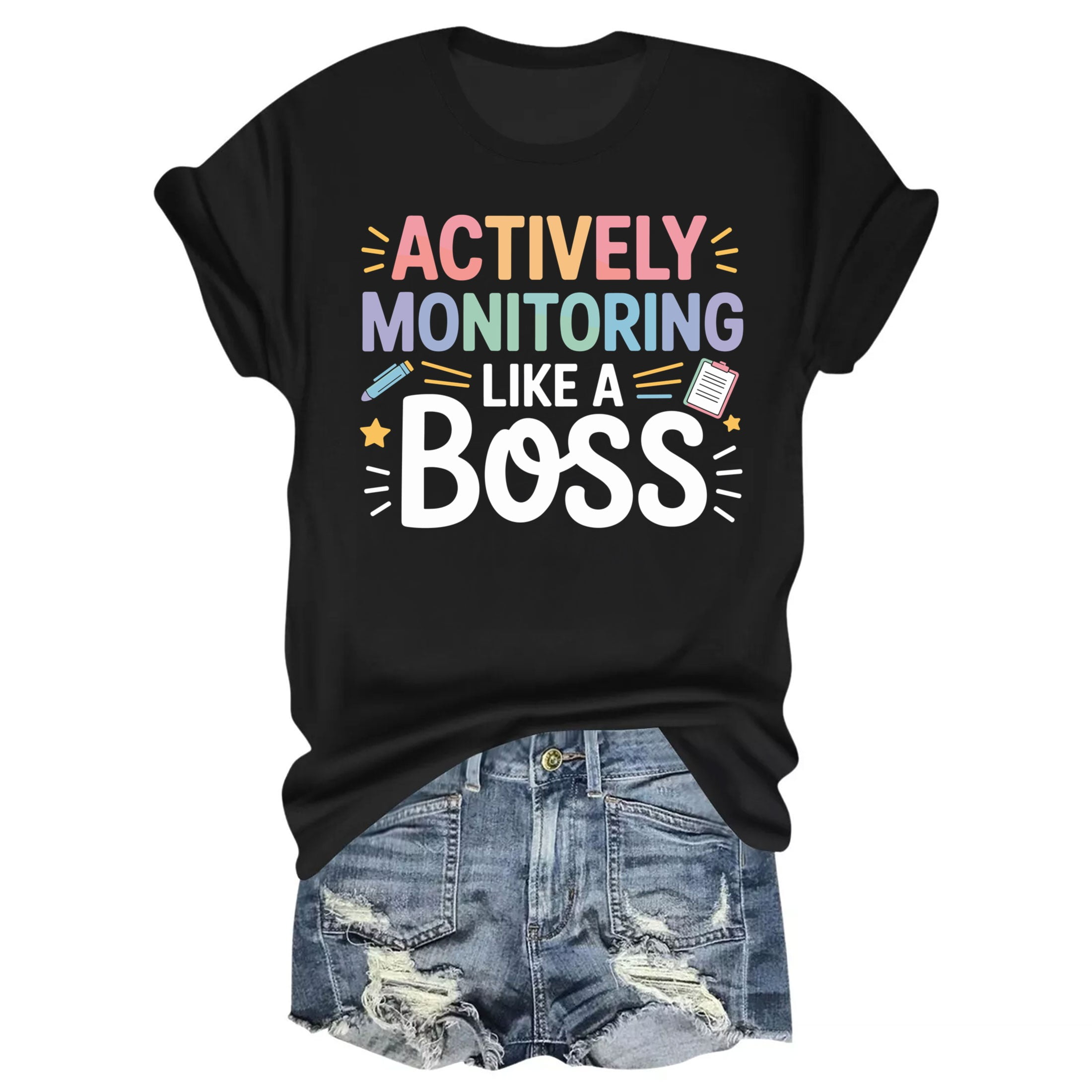 Actively Monitoring Like A Boss State Testing Teacher Heavy Cotton T ...