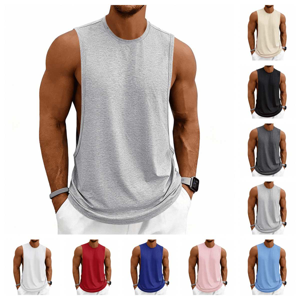 Activewear Tank Tops for Men Casual Stylish Gym Muscle Sleeveless ...