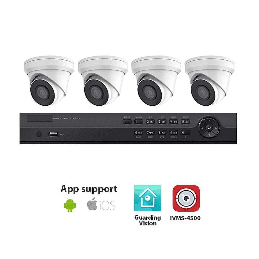 Actiview 4 CH 4k NVR with 4X 2MP Turret Camera's - Walmart.com