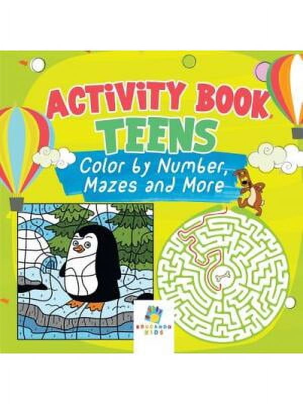 Activity Book Teens Color by Number, Mazes and More - Walmart.com