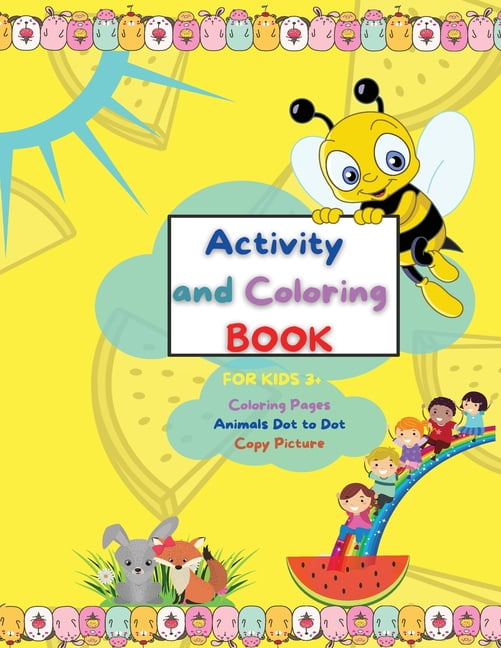 Activity and Coloring Book for Kids 3+, Coloring Pages, Animals Dot to ...
