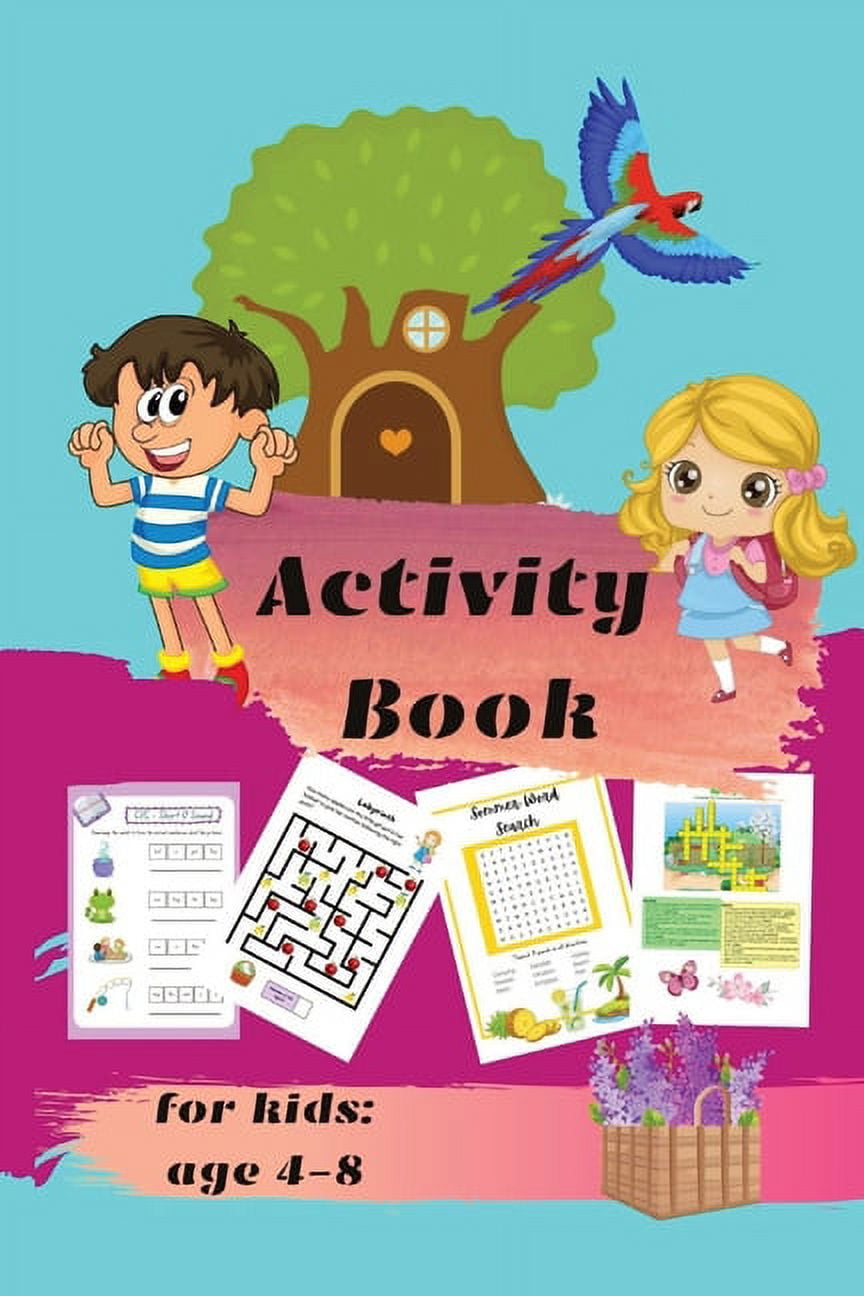 Activity book for kids ages 4-8: Mazes, Dot-to-Dots, Coloring, Word ...