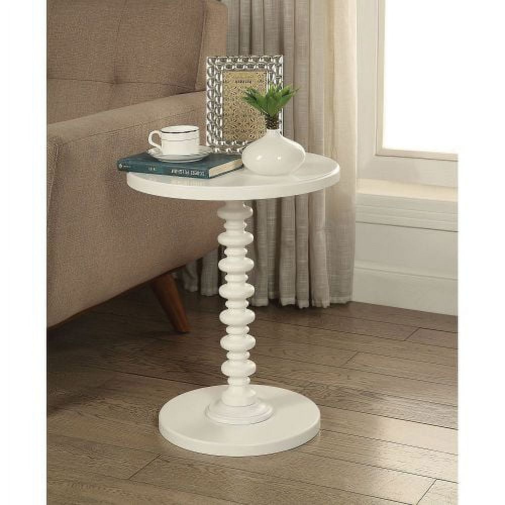 Acton Side Table, Wooden Round Pedestal Table with Spiral Strut and ...