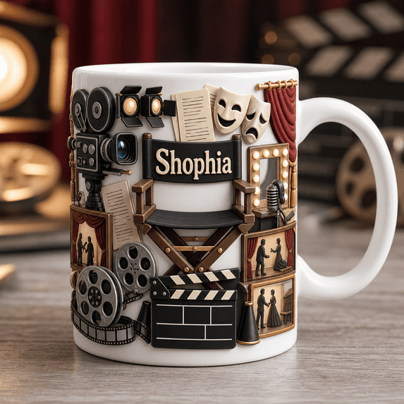 Actor Mug Personalized Theatre Mask Movie Script Gift Mug for ...