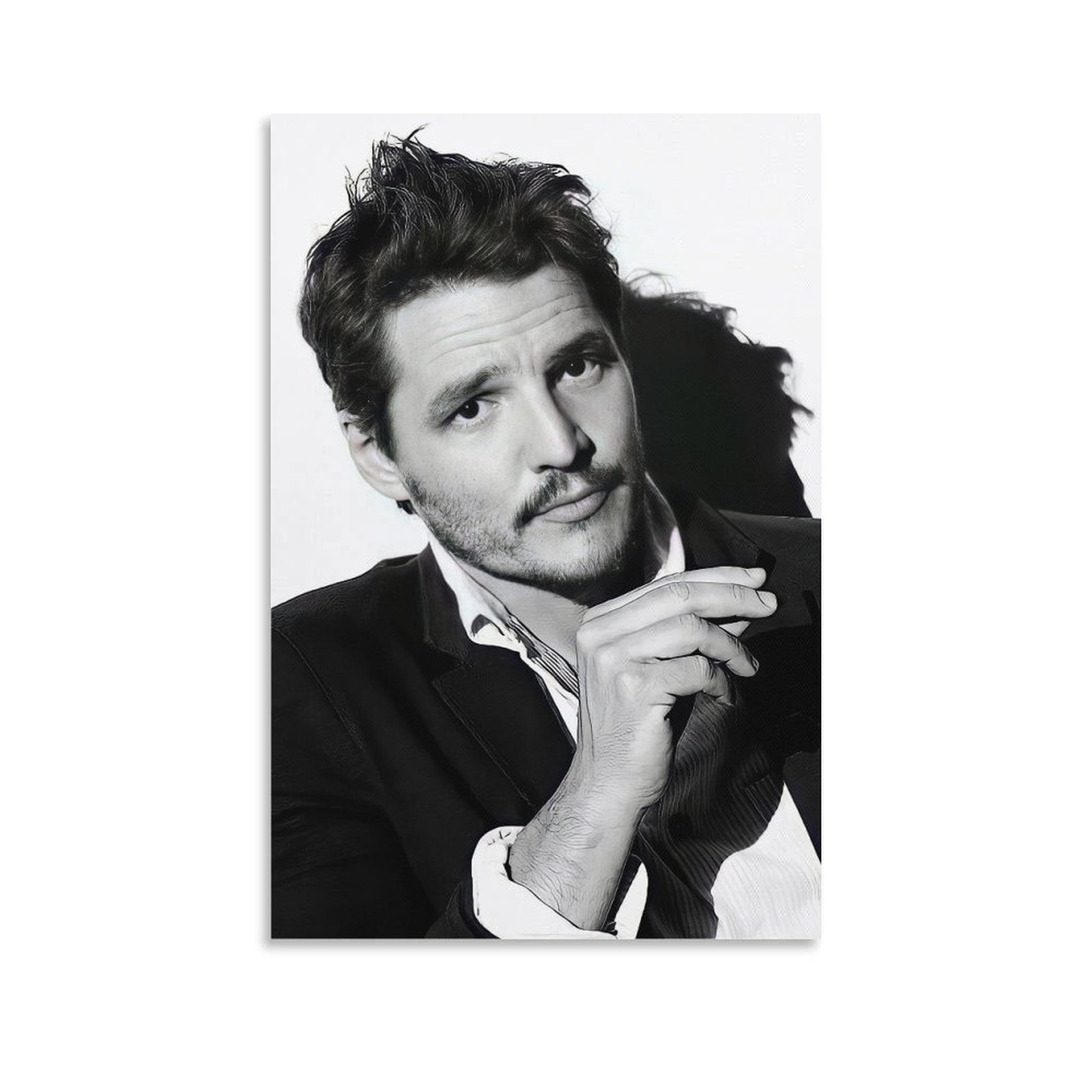 Actor Pedro Pascal Black And White Poster Canvas Art Poster and Wall ...