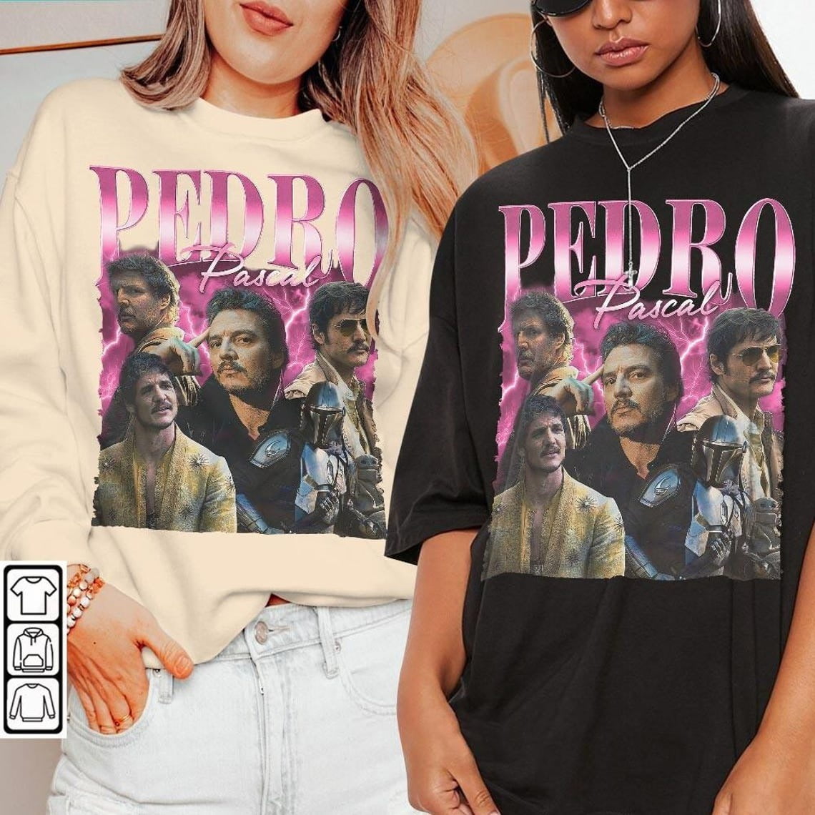 Actor Pedro Pascal Movie Shirt Vintage Unisex Gift Bootleg - Walmart.com