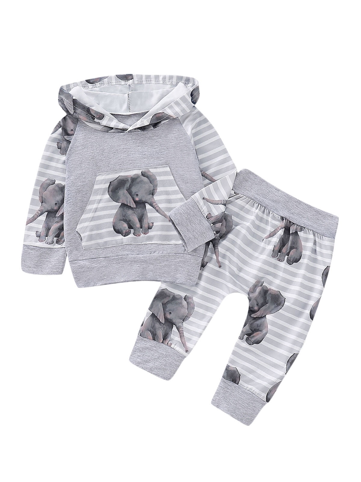 Actoyo 0-18M Newborn Baby Boy Elephant Animal Hooded Tops Long Pants ...
