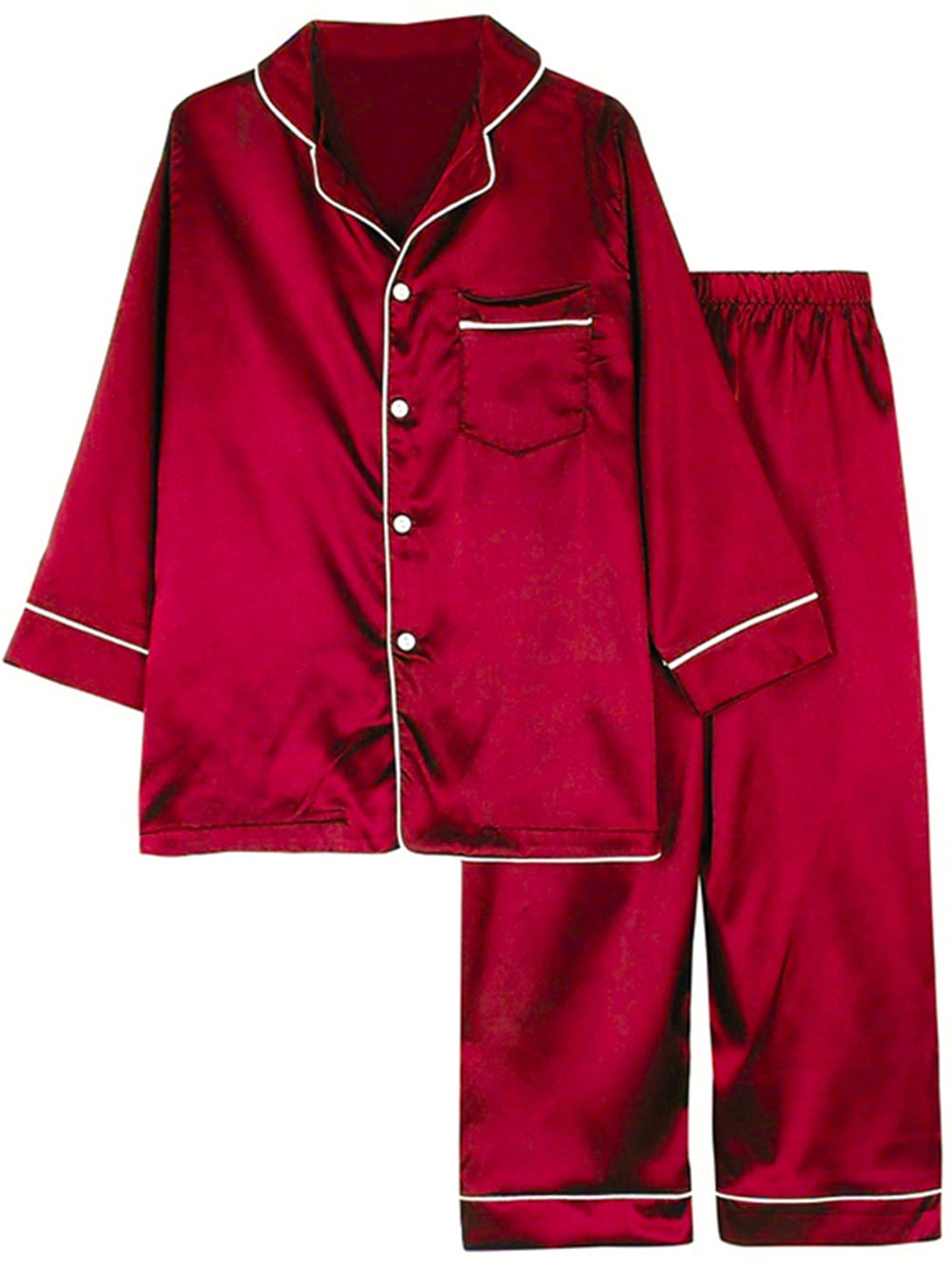 Actoyo Child Big Boy Girl Silk Pajamas Pyjamas Pjs Satin Set Sleepwear ...
