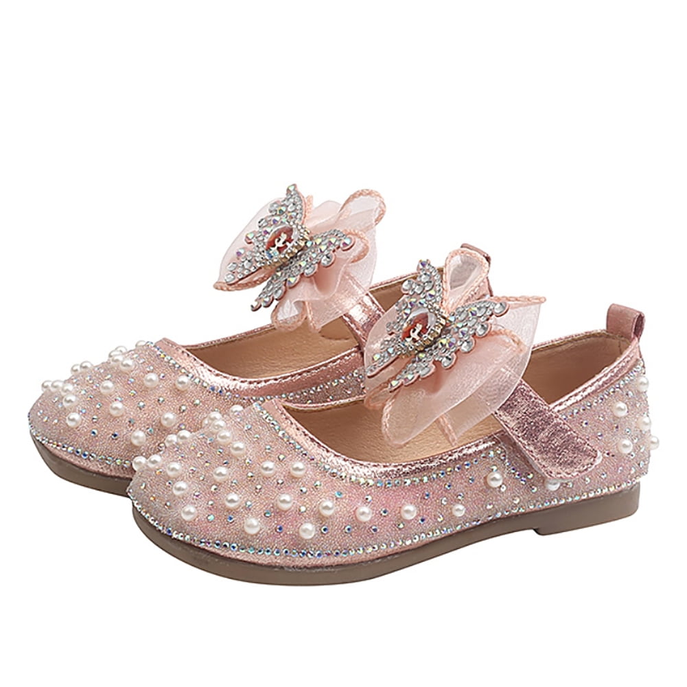 Actoyo Girls Ankle Strap Dress Shoes Bow Mary Jane Wedding Flower Pearl ...