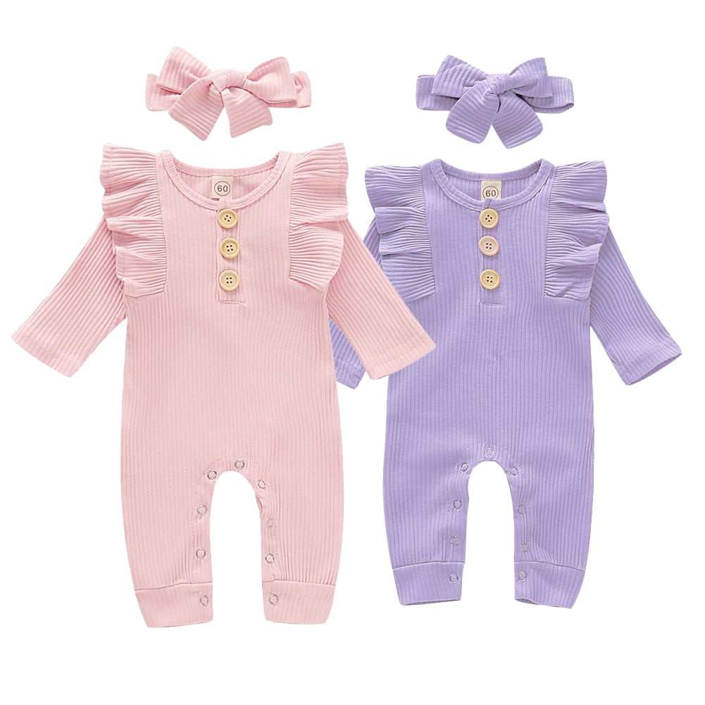 Actoyo Newborn Infant Baby Girl Romper Bodysuit One-pieces Outfits ...