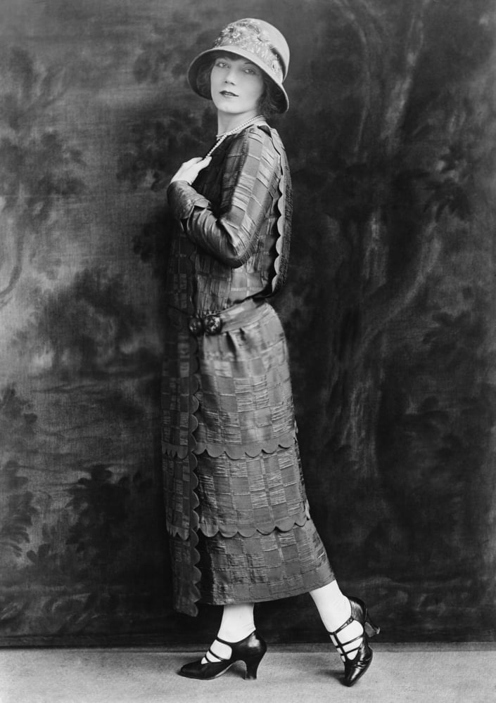 Actress Gilda Grey Modeling Crepe Dress And Cloche Hat. Ca. 1920 ...