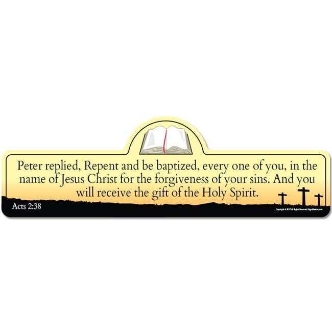 Acts 2-38 Bible Verse Sign - Walmart.com