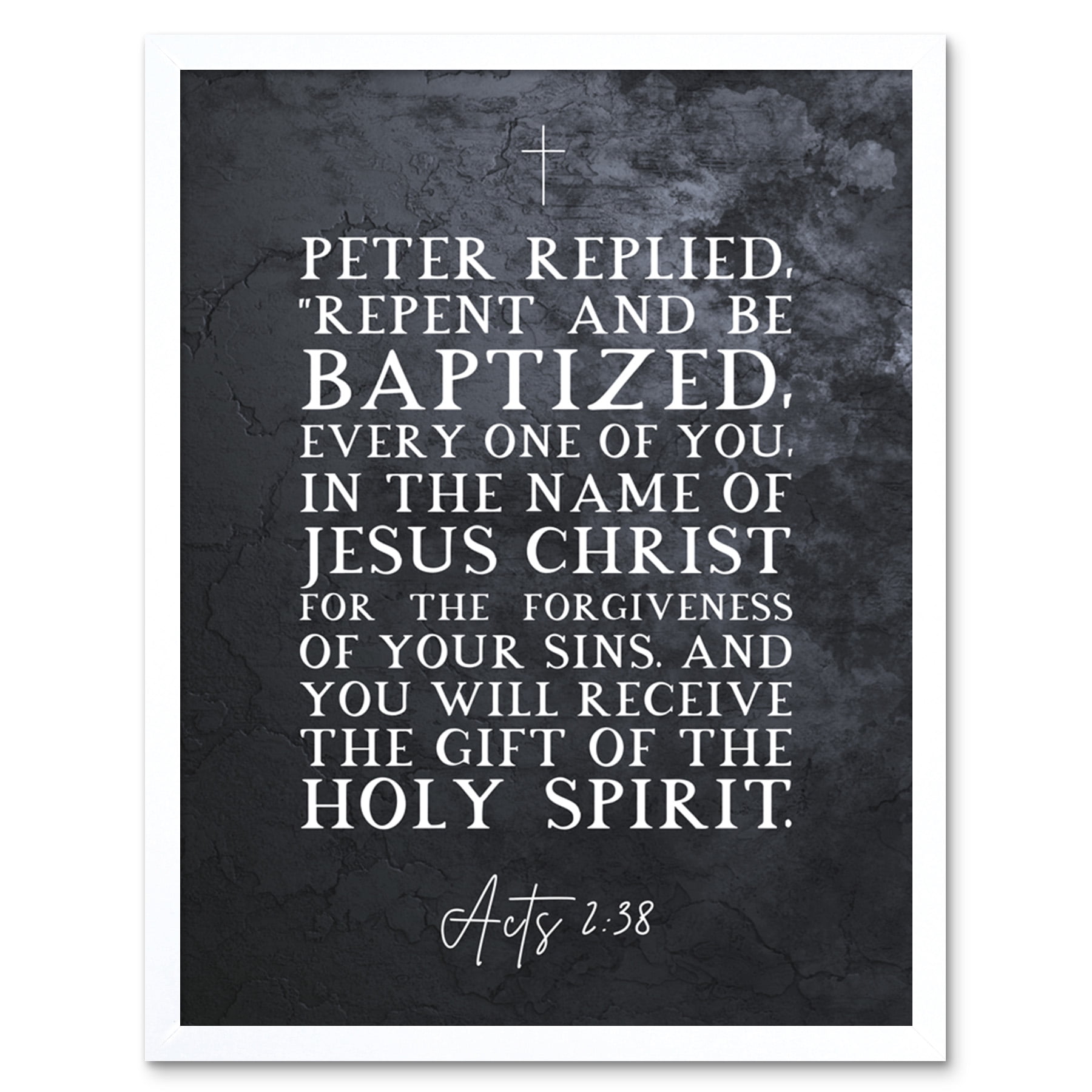Acts 2:38 Repent And Be Baptized Gift of the Holy Spirit Christian Bible Verse Quote Scripture ...
