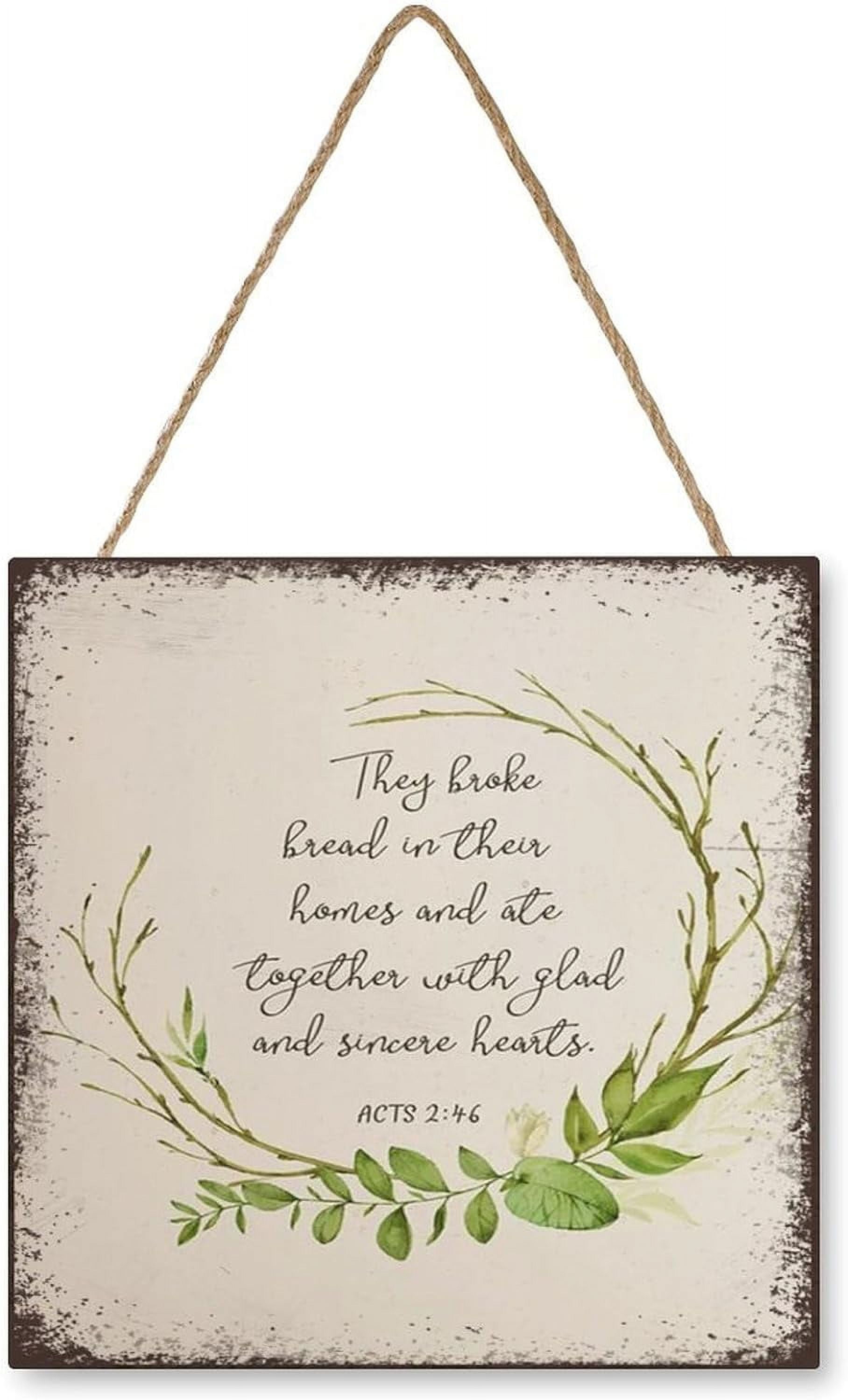 Acts 2：46,Bible Verse Inspirational Wall Decor,Decorative Hanging Wood ...