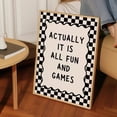 Actually It Is All Fun And Games Black Beige Hand-Drawn Retro ...
