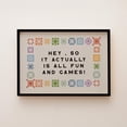 Actually It Is All Fun and Games Rainbow Typography Wall Art Print ...