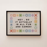 Actually It Is All Fun and Games Rainbow Typography Wall Art Print ...
