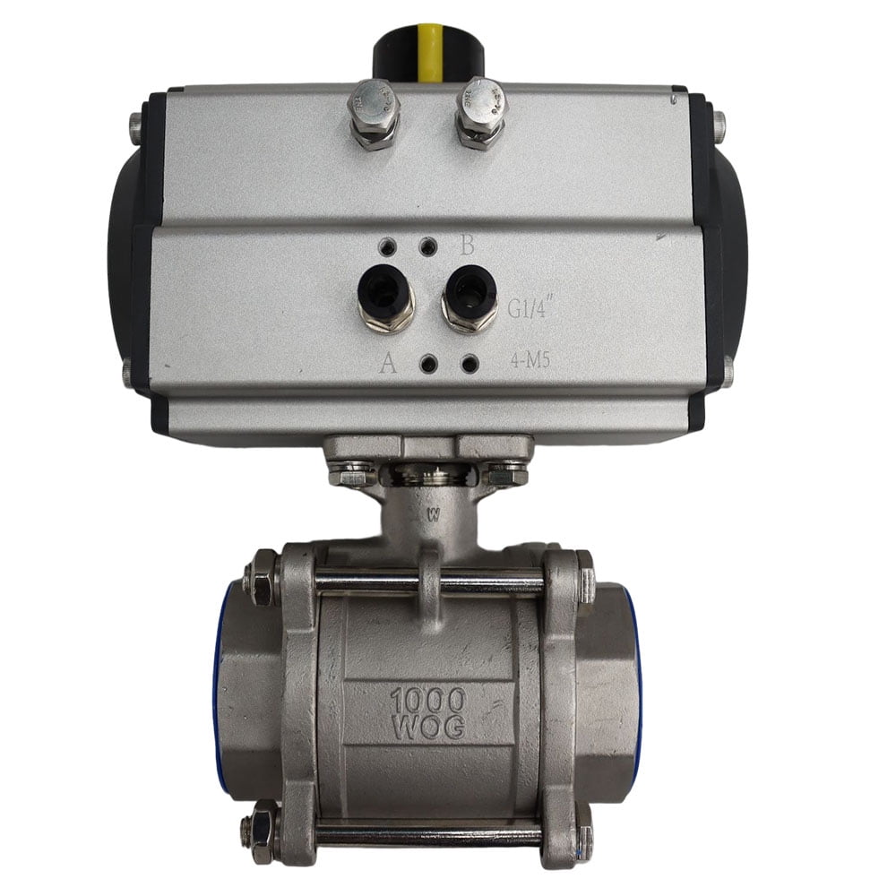 Actuated Threaded Ball Valve 2 Inch Pneumatic Double Acting Industrial Automatic Control System ...