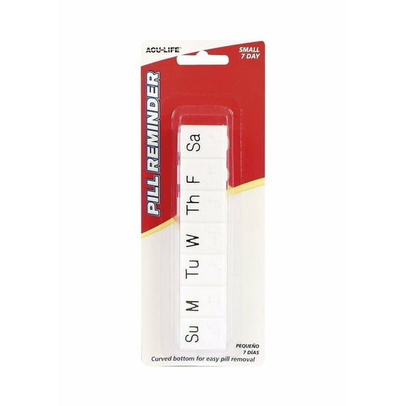 Acu-Life 7 Day Pill Organizer Reminder Box Easy-Open Lid, Small, 2-Pack ...