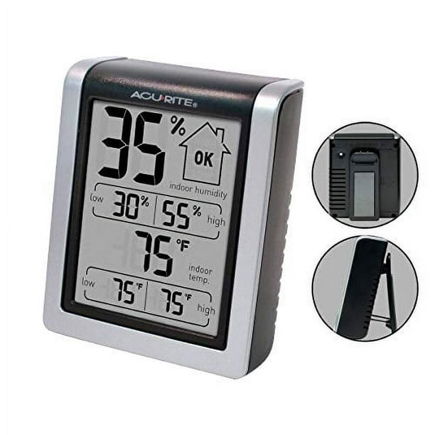 AcuRite 00613 Digital Hygrometer & Indoor Thermometer Pre-Calibrated ...