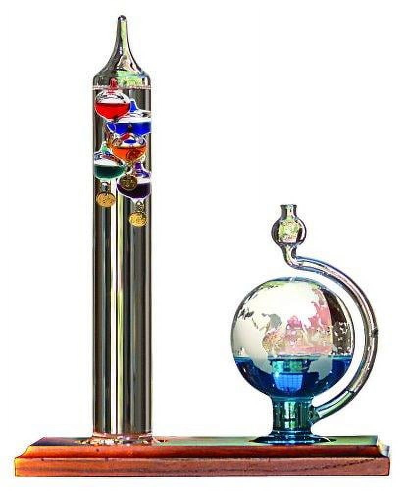 AcuRite 00795A2 Galileo Thermometer with Glass Globe Barometer ...