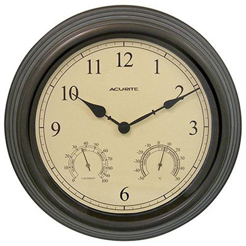 AcuRite 01063 15-Inch Combo Clock with Thermometer and Hygrometer ...