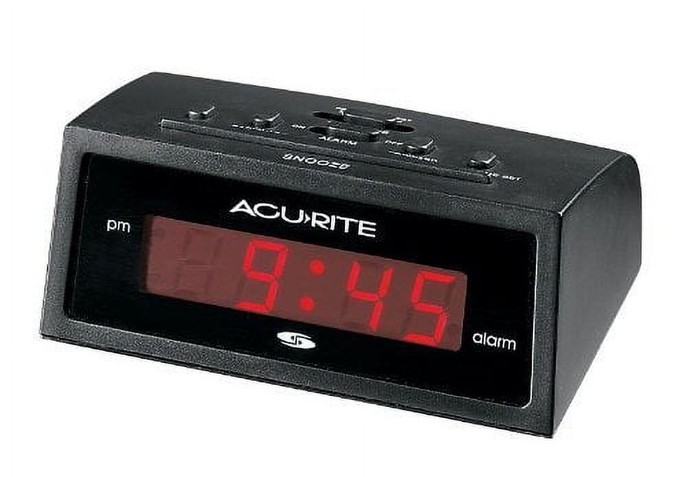 "AcuRite 6"" Amber Intelli-Time Digital Alarm Clock, Daylight Savings ...
