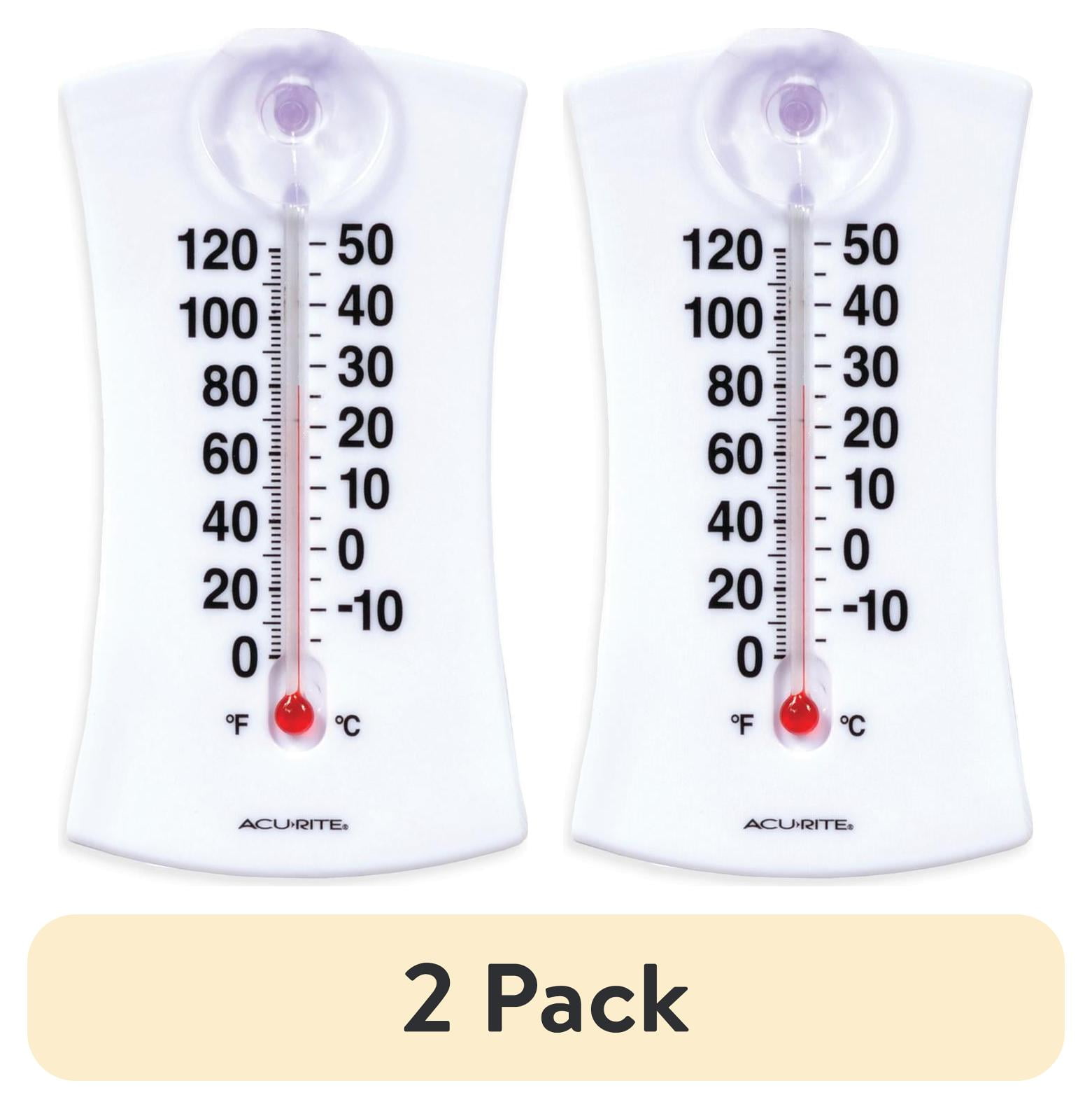 (2 pack) AcuRite 6" Analog Thermometer In/Out with Suction Cup; 1.6" x ...