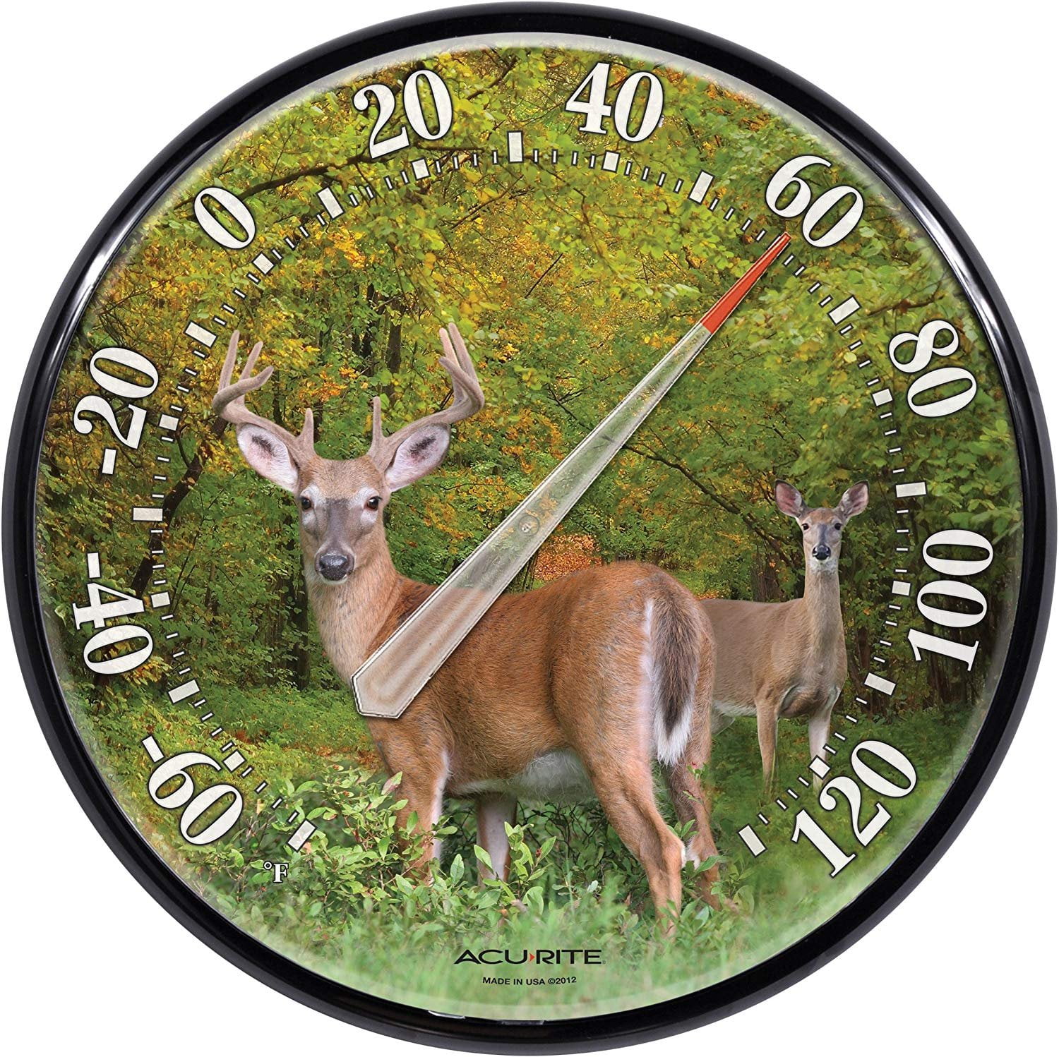 AcuRite Wall Thermometer 01737A2, Deer Style - Analog Display - 12.5 ...